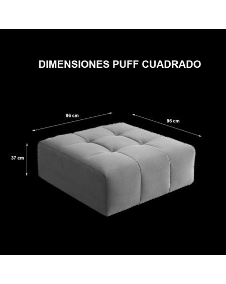 Puff Cuadrado Tejido Bronx - Sofá Modular